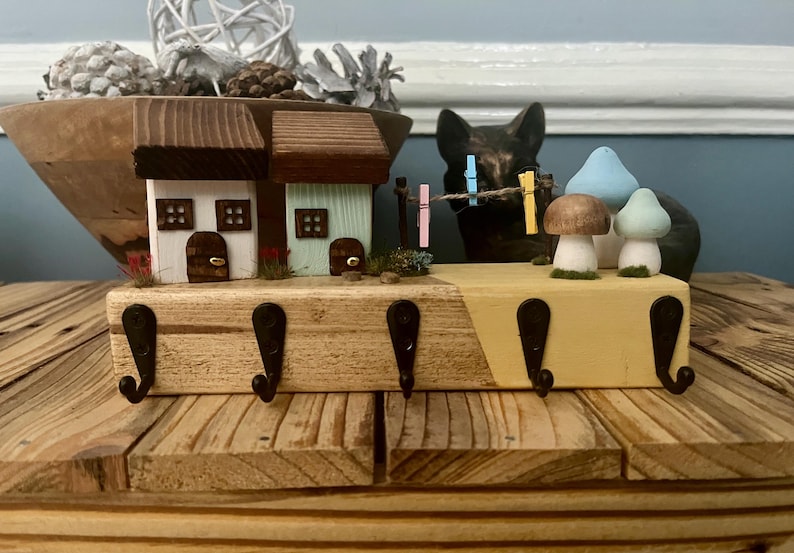 Rustic Key Holder Handmade Functional Art Unique Wall Décor ...