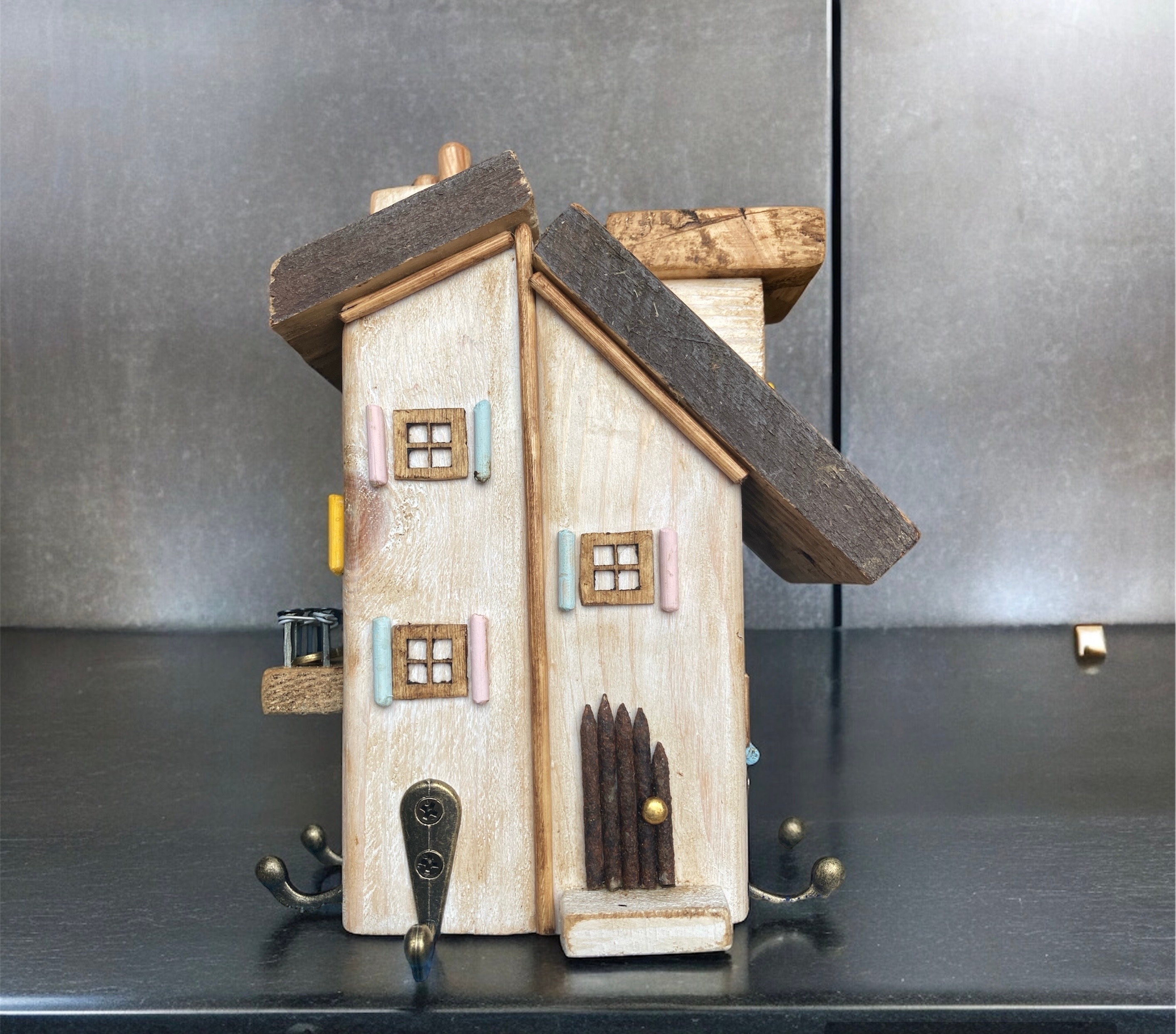 Key Hooks, Key Holder, House Key Rack, Wooden House, Rustic Wood ...