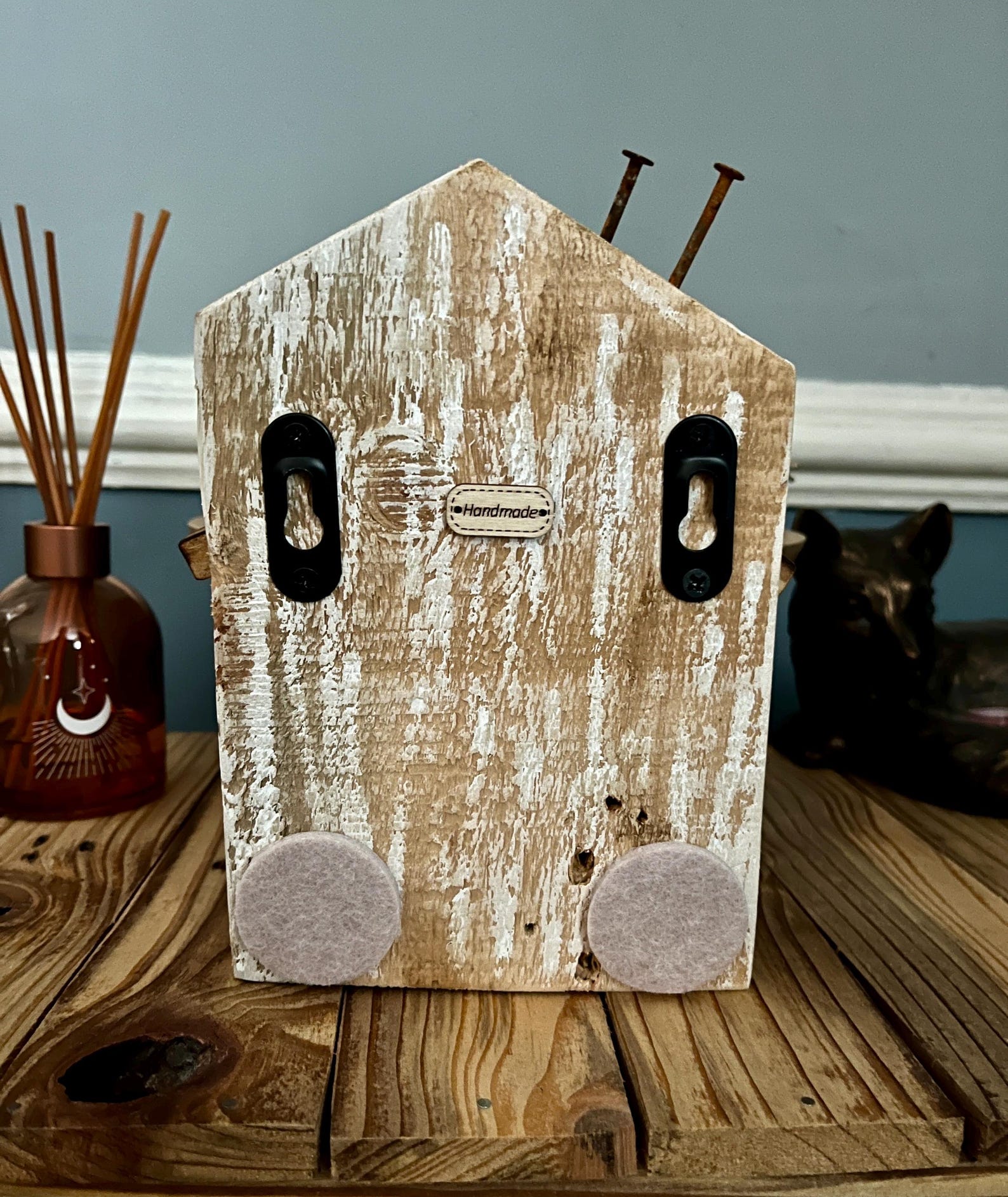 Handmade Wooden House Keyholder, Housewarming Gift, Colourful Wall ...