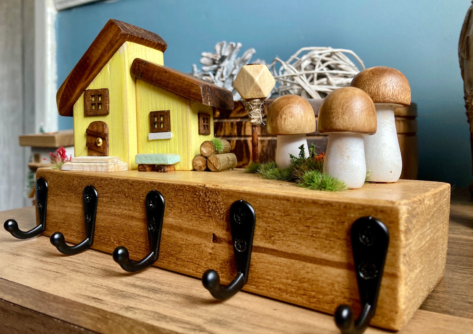 Key Holder for Wall Wooden Houses, Reclaimed Key Hooks, Keys Hangers ...