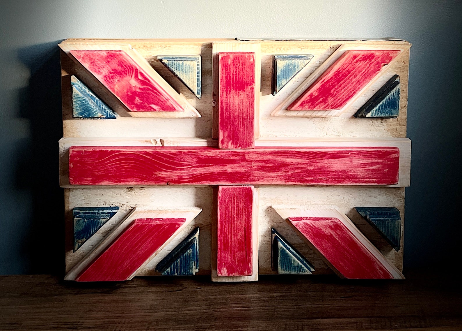 Handmade Wooden Union Jack Wall Art: Distressed British Flag Decor - Etsy
