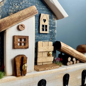 Unique Wooden House Rustic Key Holder, Housewarming Gift, New Home ...