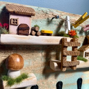 Handcrafted Reclaimed Wood Key Holder | Rustic Cottage Wall Art | Sage ...