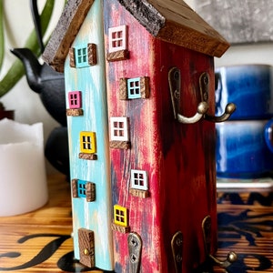 Key Hooks, Key Holder, House Key Rack, Wooden House, Rustic Wood ...