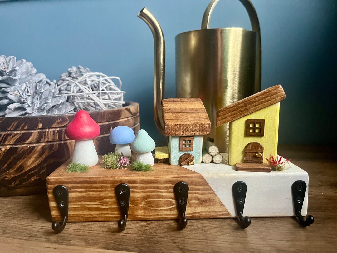 Reclaimed Wood Key Hooks, Wall Mounted Rack, Key Hanger, Wooden Key ...