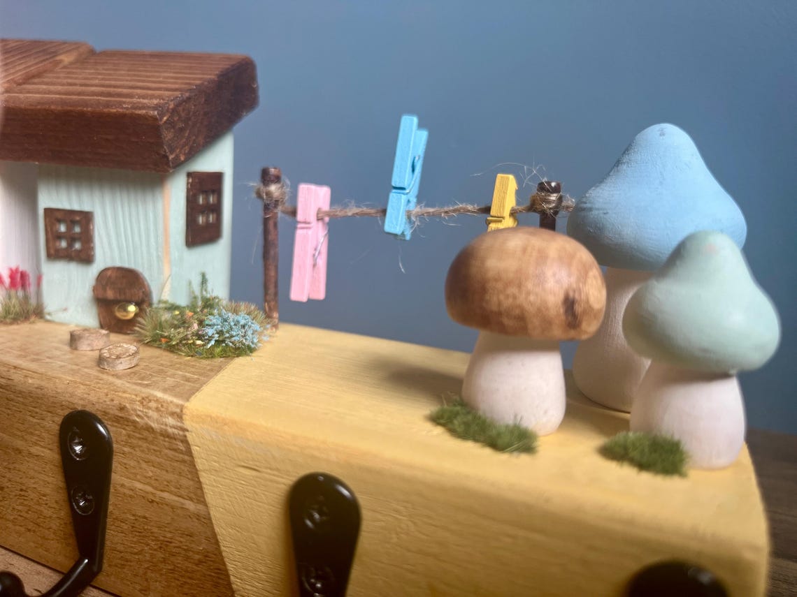 Rustic Key Holder Handmade Functional Art Unique Wall Décor ...