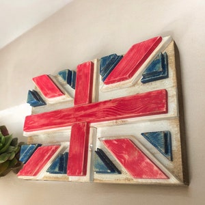 Handmade Wooden Union Jack Wall Art: Distressed British Flag Decor - Etsy