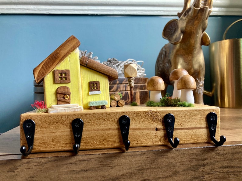 Key Holder for Wall Wooden Houses, Reclaimed Key Hooks, Keys Hangers ...