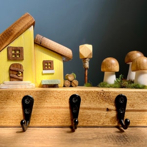 Key Holder for Wall Wooden Houses, Reclaimed Key Hooks, Keys Hangers ...