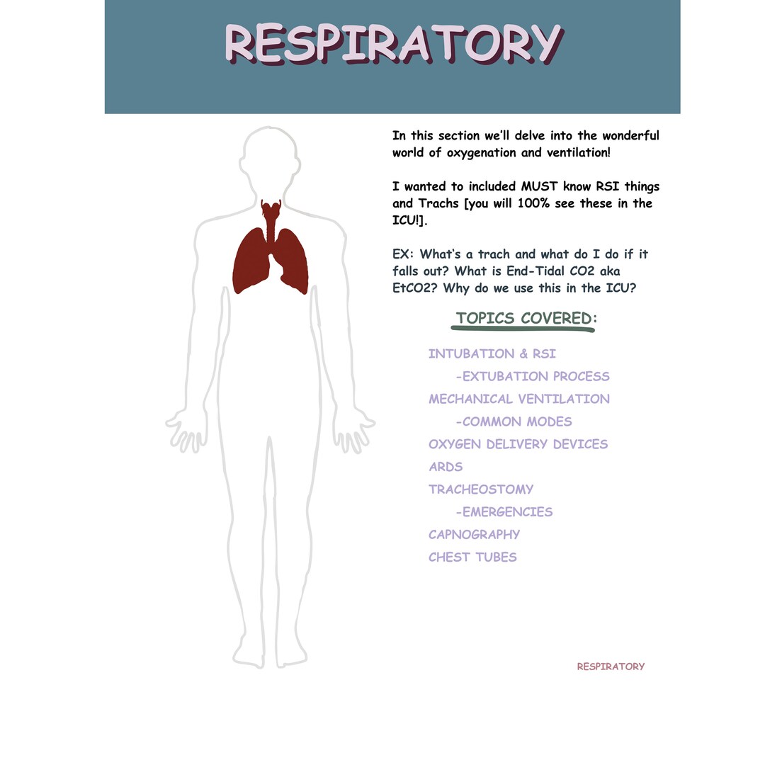 Respiratory Continuous Infusions Nursing Study Guide Critical Care ...