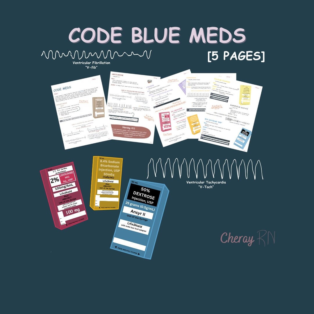 Code Blue Meds 5-pg Digital Download - Etsy