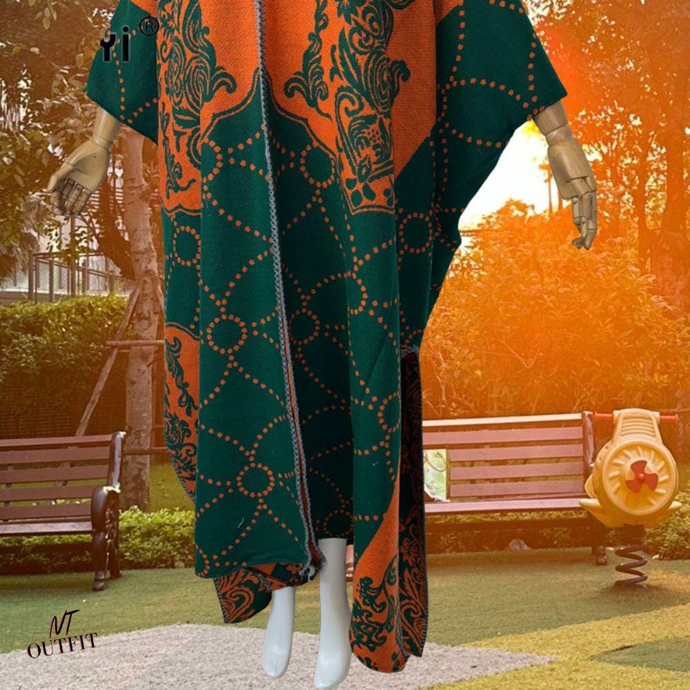African Blogger Winter Cardigan Woman Party Dress Female Abaya Autumn ...