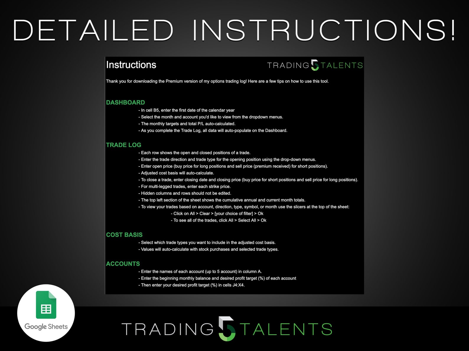 Multi-account Premium Options Trade Log - All Trade Types - Etsy