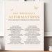 Self-worth Daily Affirmations Print, Mental Health Therapy Poster ...