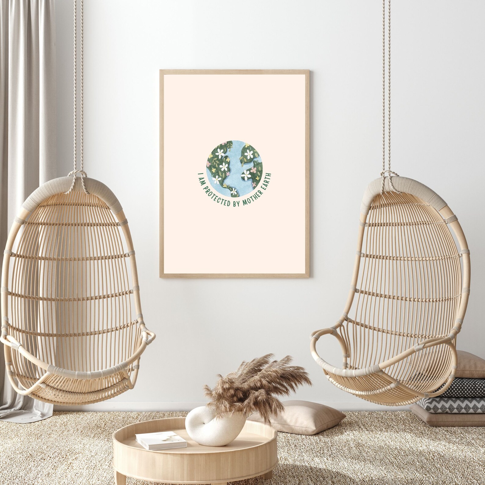 Protected by Mother Earth Neutral Wall Art Minimalistic Room - Etsy