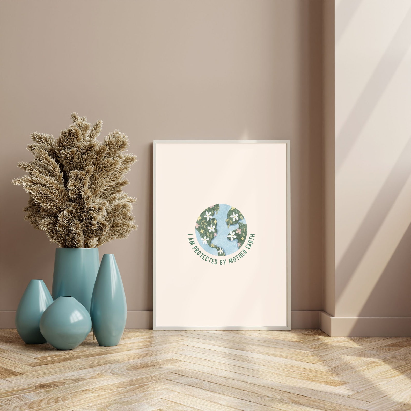 Protected by Mother Earth Neutral Wall Art Minimalistic Room - Etsy