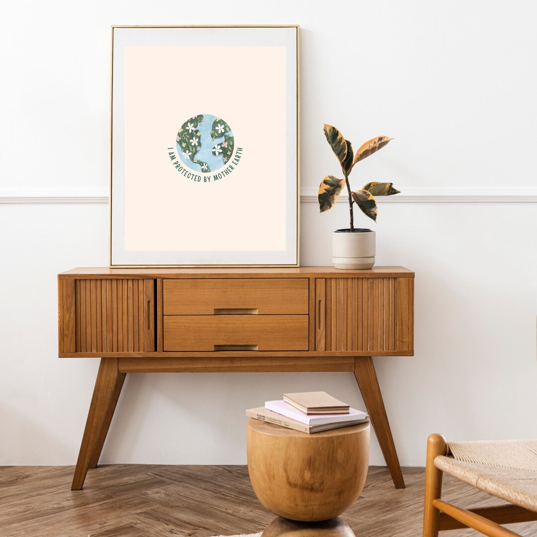 Protected by Mother Earth Neutral Wall Art Minimalistic Room - Etsy