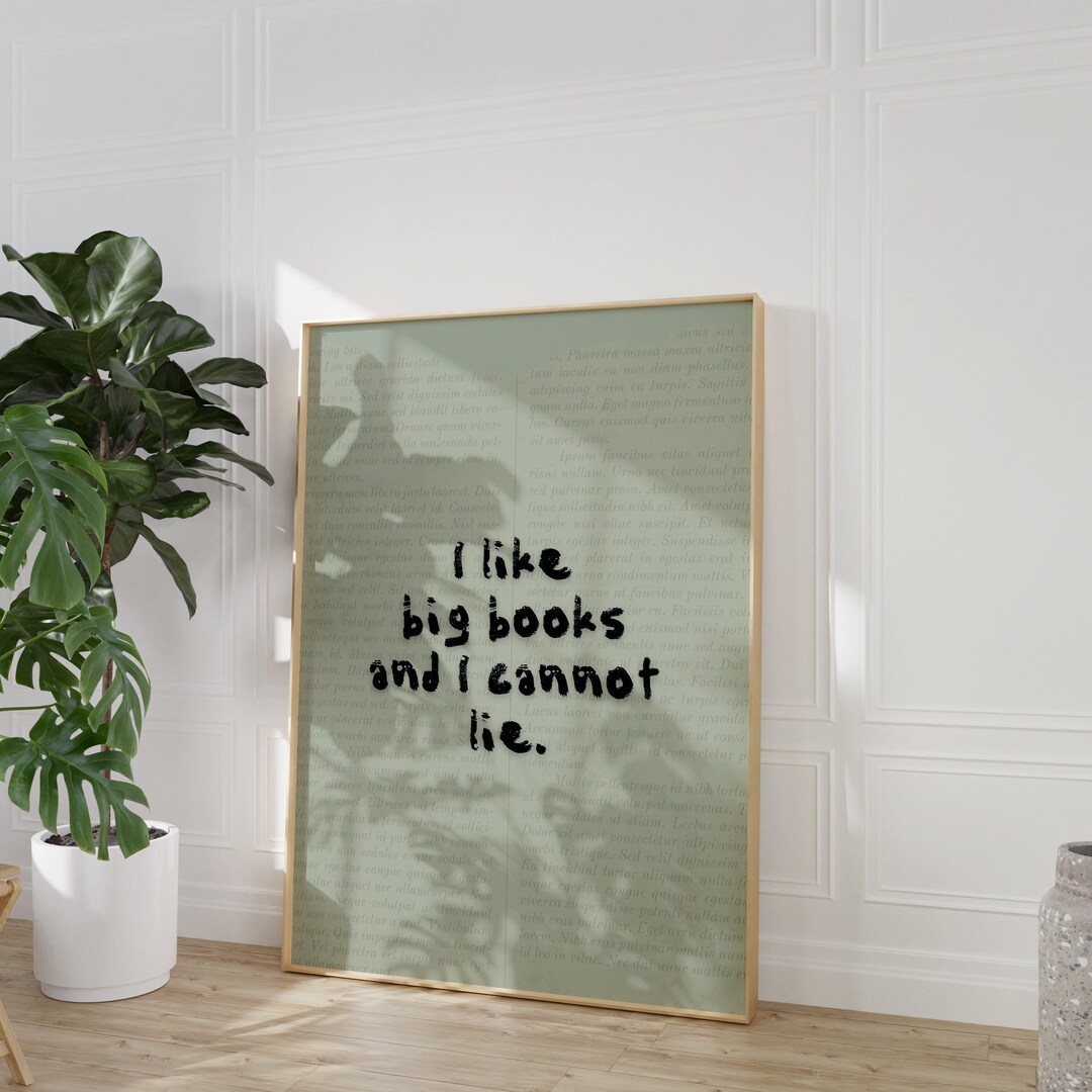 Reading Poster, Big Book Quote for Book Nook, Bookish Art Print, Gift ...