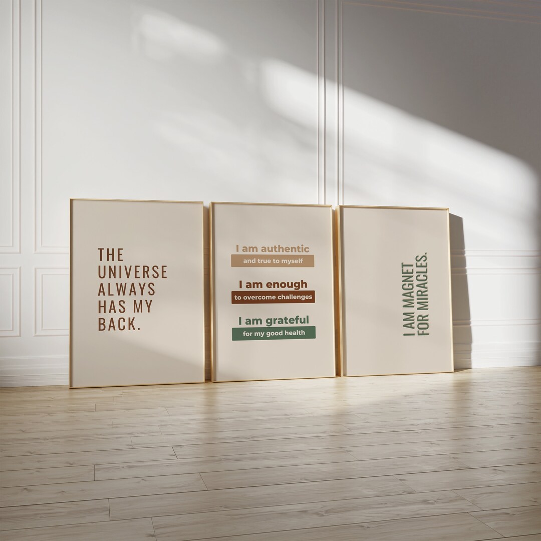 Affirmations Wall Art for Boho Apartment Decor, Trending Now ...