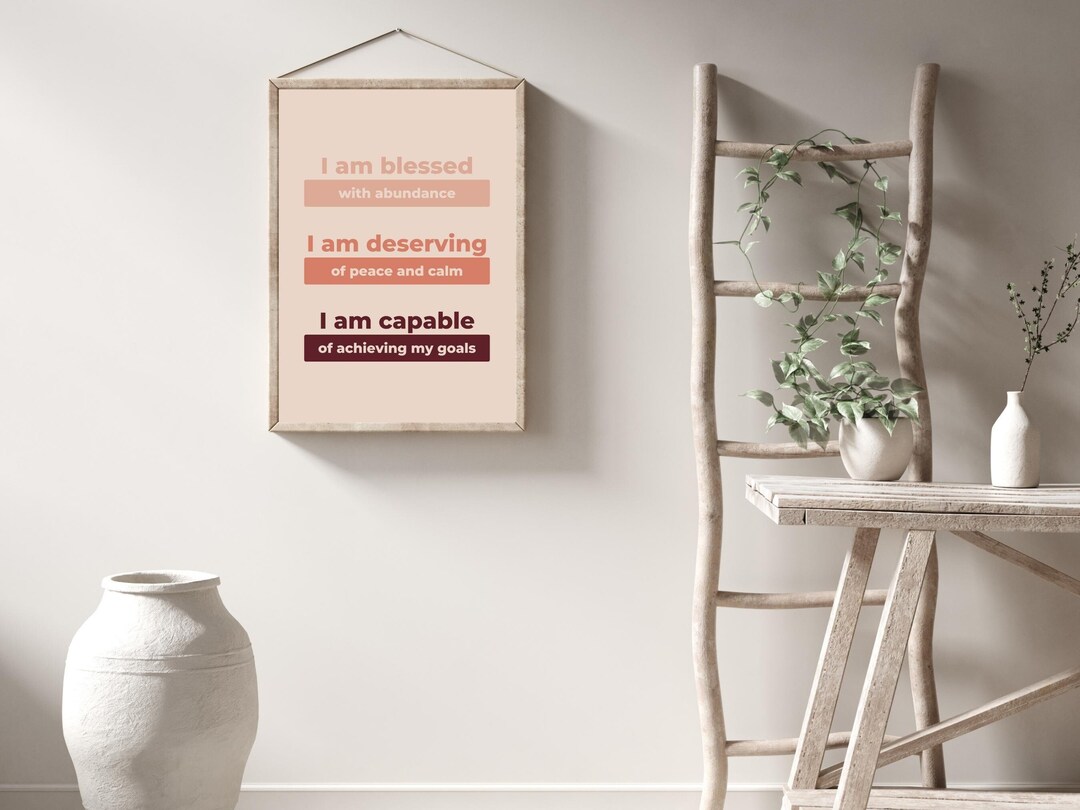 Positive Mindset Affirmations Poster for College Apartment ...