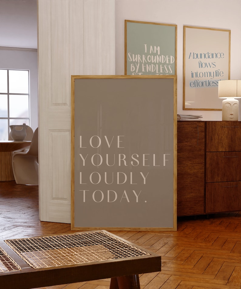 Affirmations Poster for Boho Cute Dorm Decor, Law of Attraction Print ...