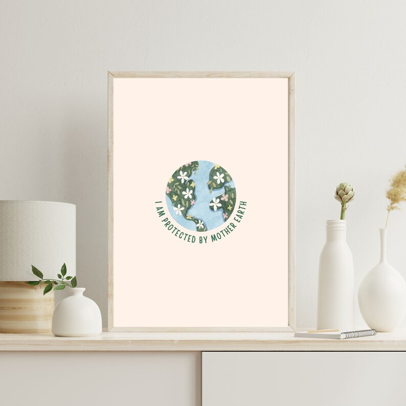 Protected by Mother Earth Neutral Wall Art Minimalistic Room - Etsy