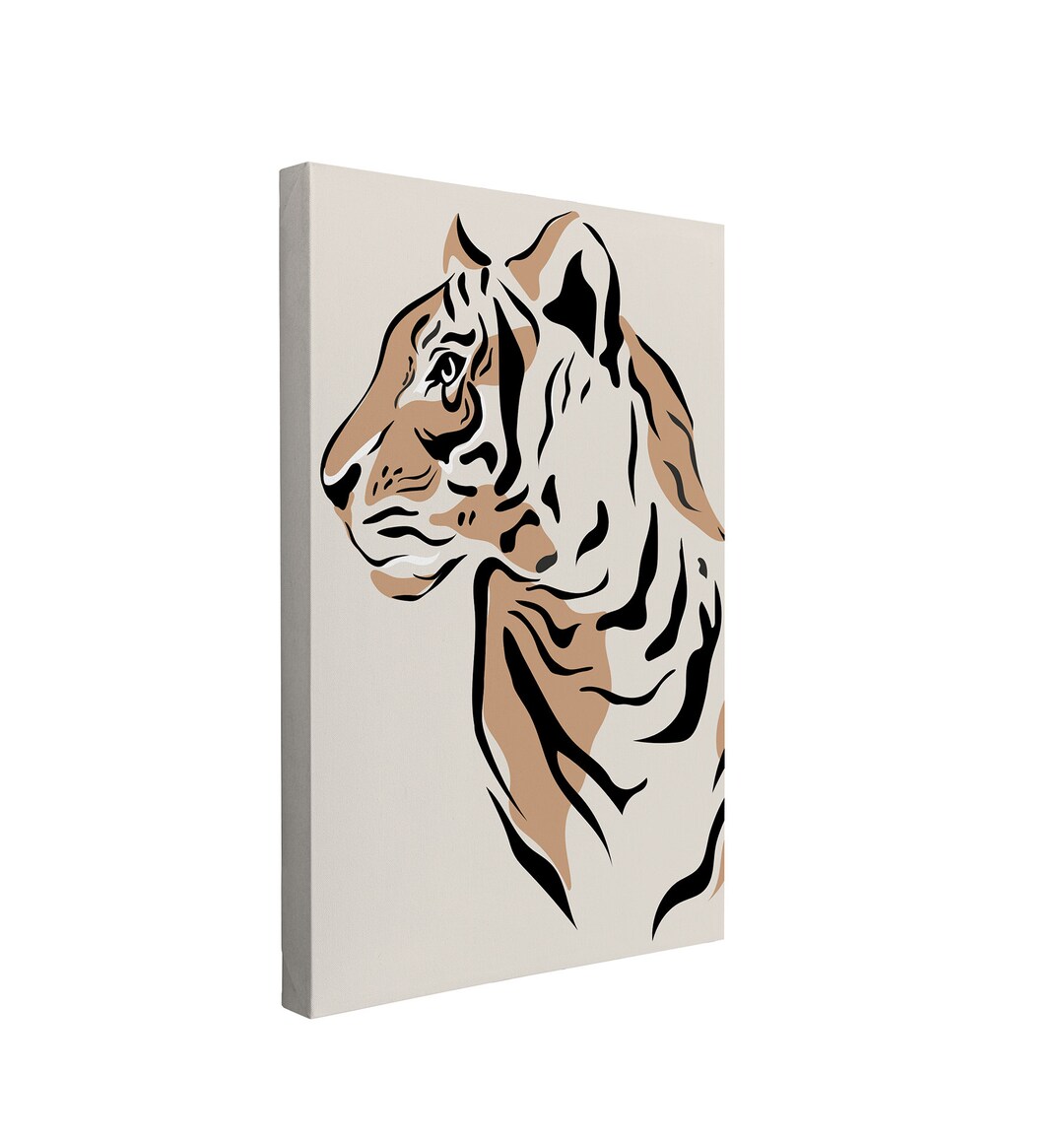 Mid Century Minimalist Tiger Handmade Canvas Instant Damage-free ...