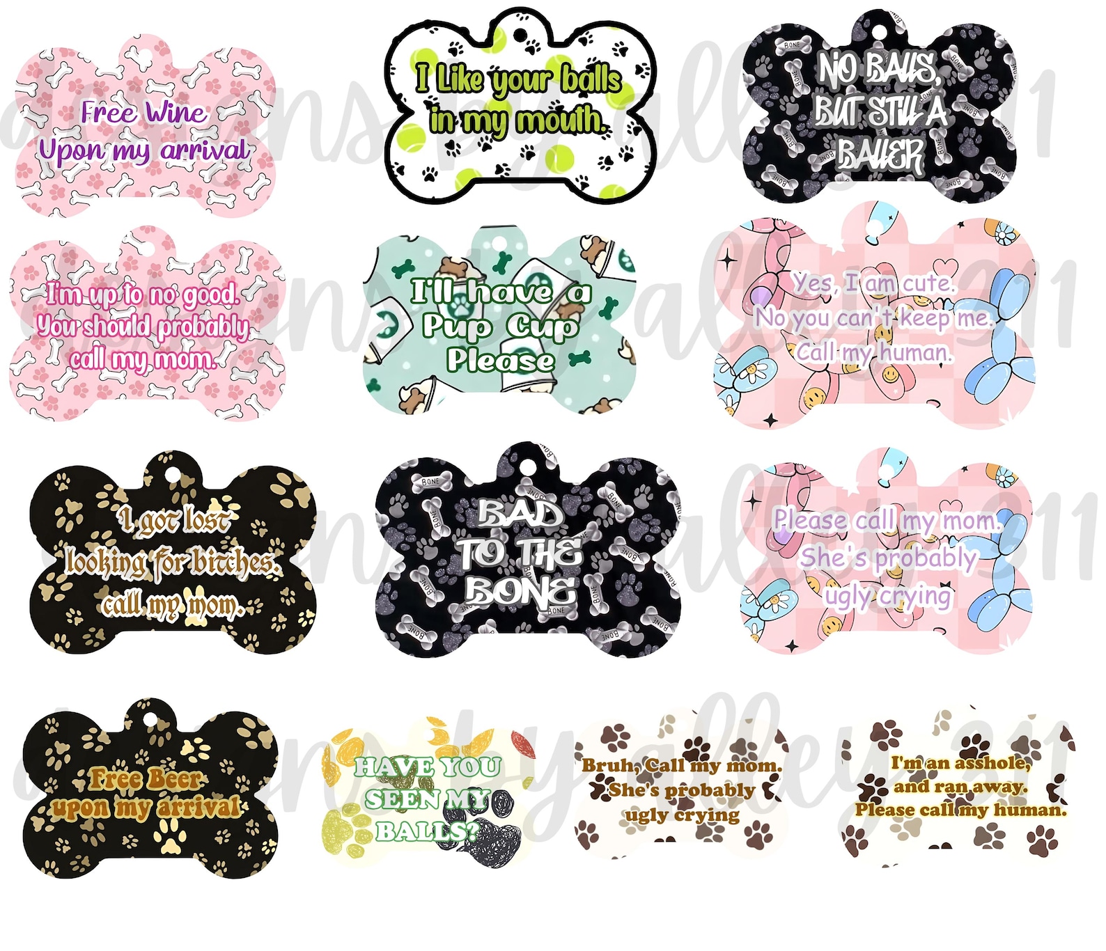 Funny Dog Tag Png - Etsy