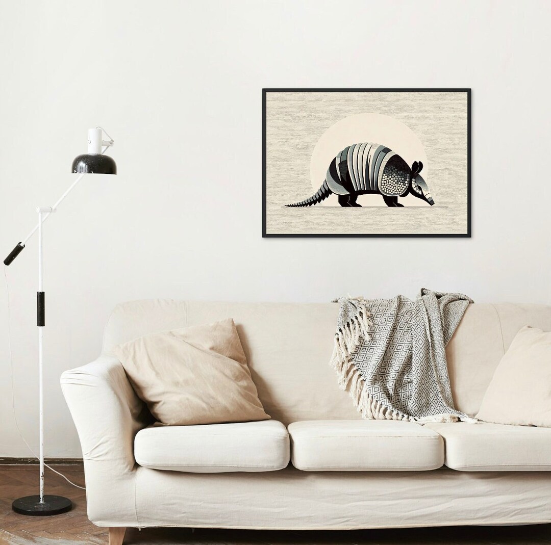Minimalist Armadillo Printable Wall Art, Animal Wall Decor, Armadillo ...