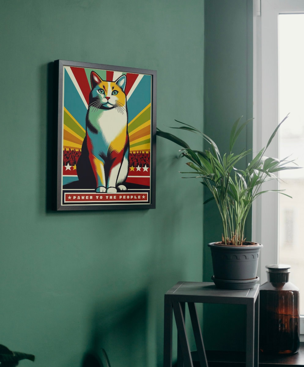 Propaganda Cat Printable Poster, Communist Cat Wall Art, Cat Lover Gift ...