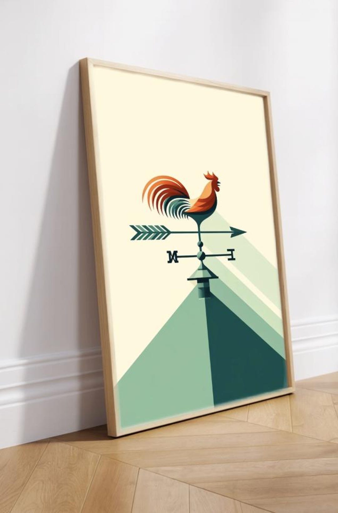 Minimalist Weather Vane Printable Wall Art, Modern Country Decor, Wind ...