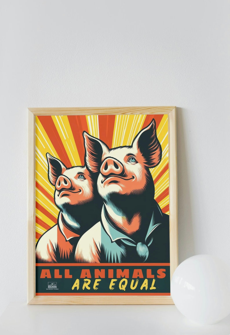 Animal Farm Propaganda Poster, Socialist Ideals Wall Art, Literature ...