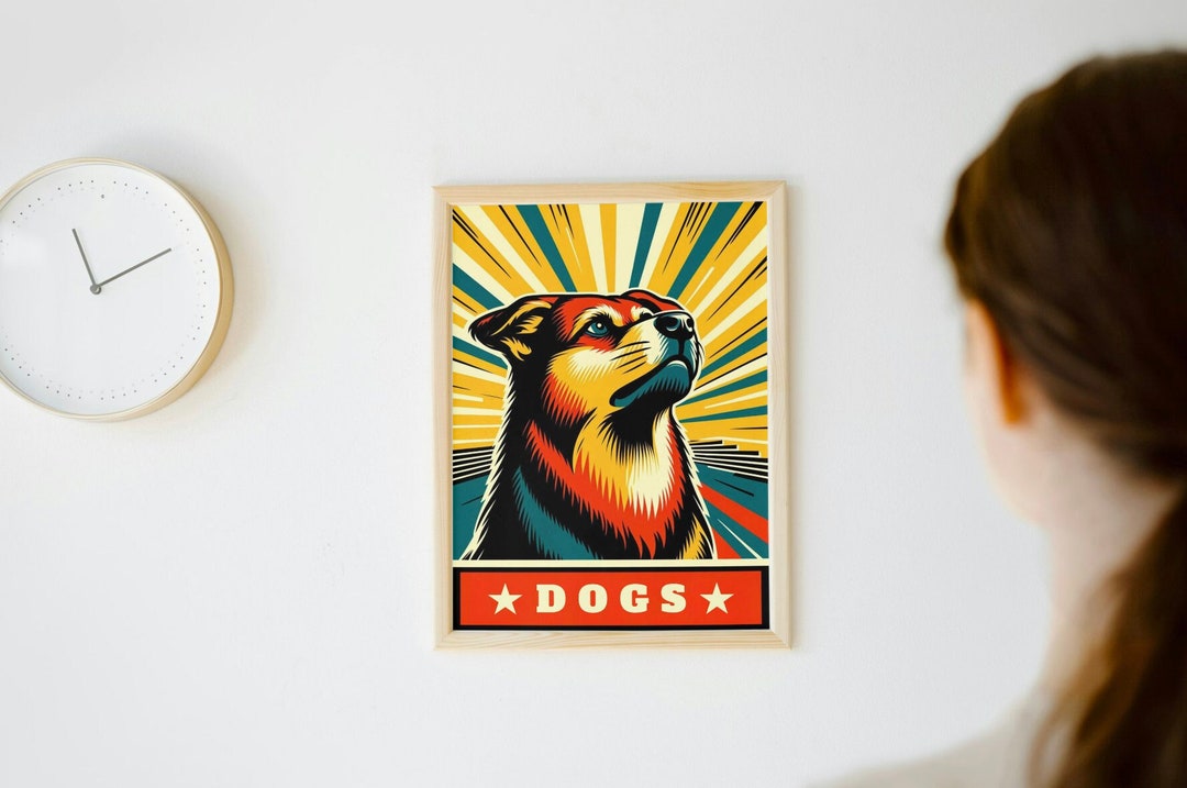 Propaganda Dog Printable Poster, Communist Dog Wall Art, Dog Lover Gift ...