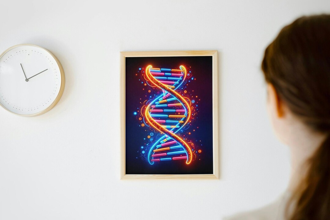 DNA Molecule Wall Decor, DNA Art Print, Dark DNA Molecule Art, Medical ...