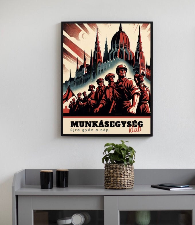Budapest Propaganda Poster, Modern Constructivist Home Decor, Communist ...