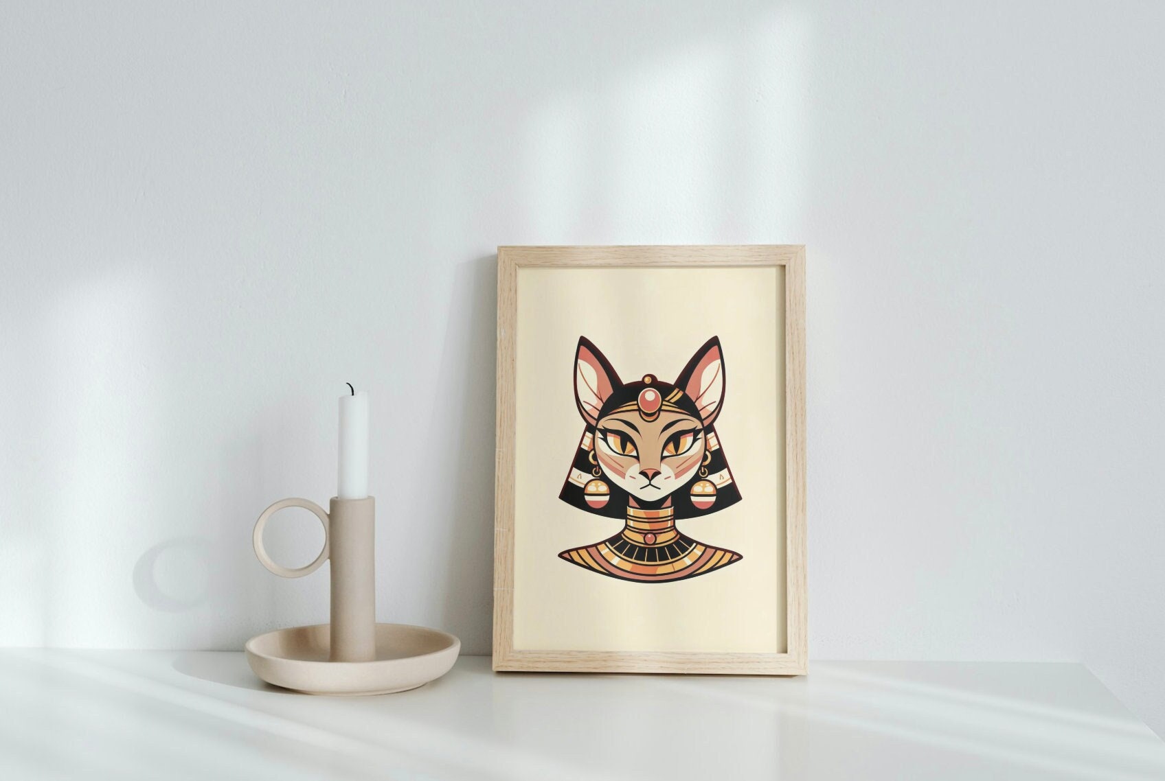 Bastet Poster, Bast Poster, Egyptian Cat Goddess, Cat Cartoon Print ...