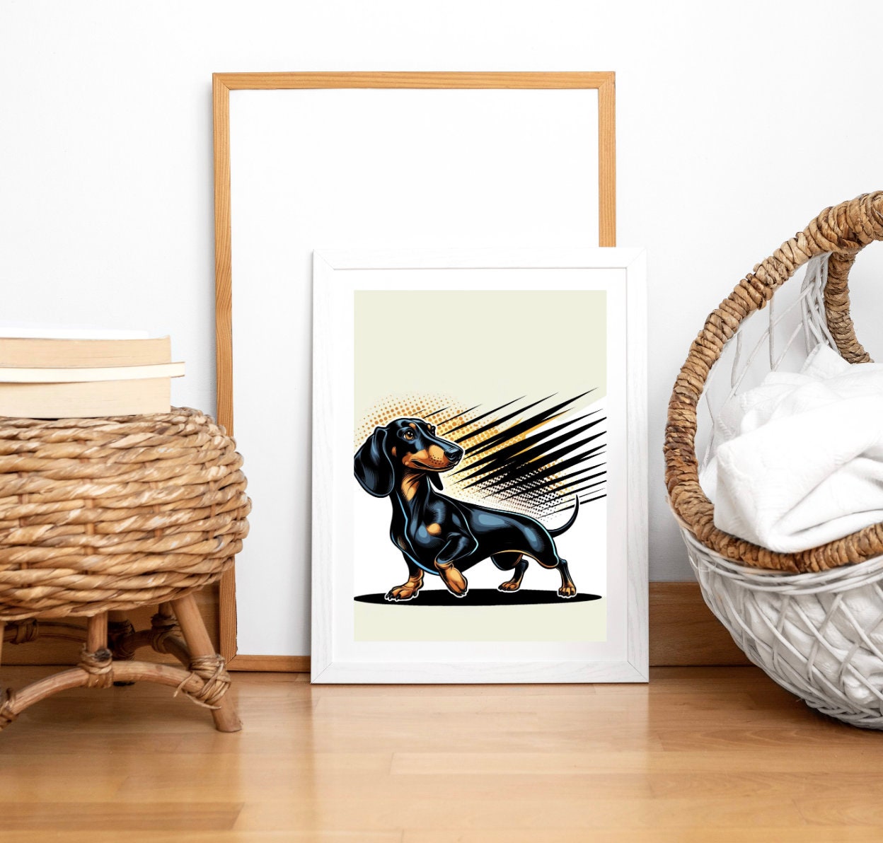 Dachshund Wall Art, Pop Art Sausage Dog Poster, Cute Weiner Dog Print ...