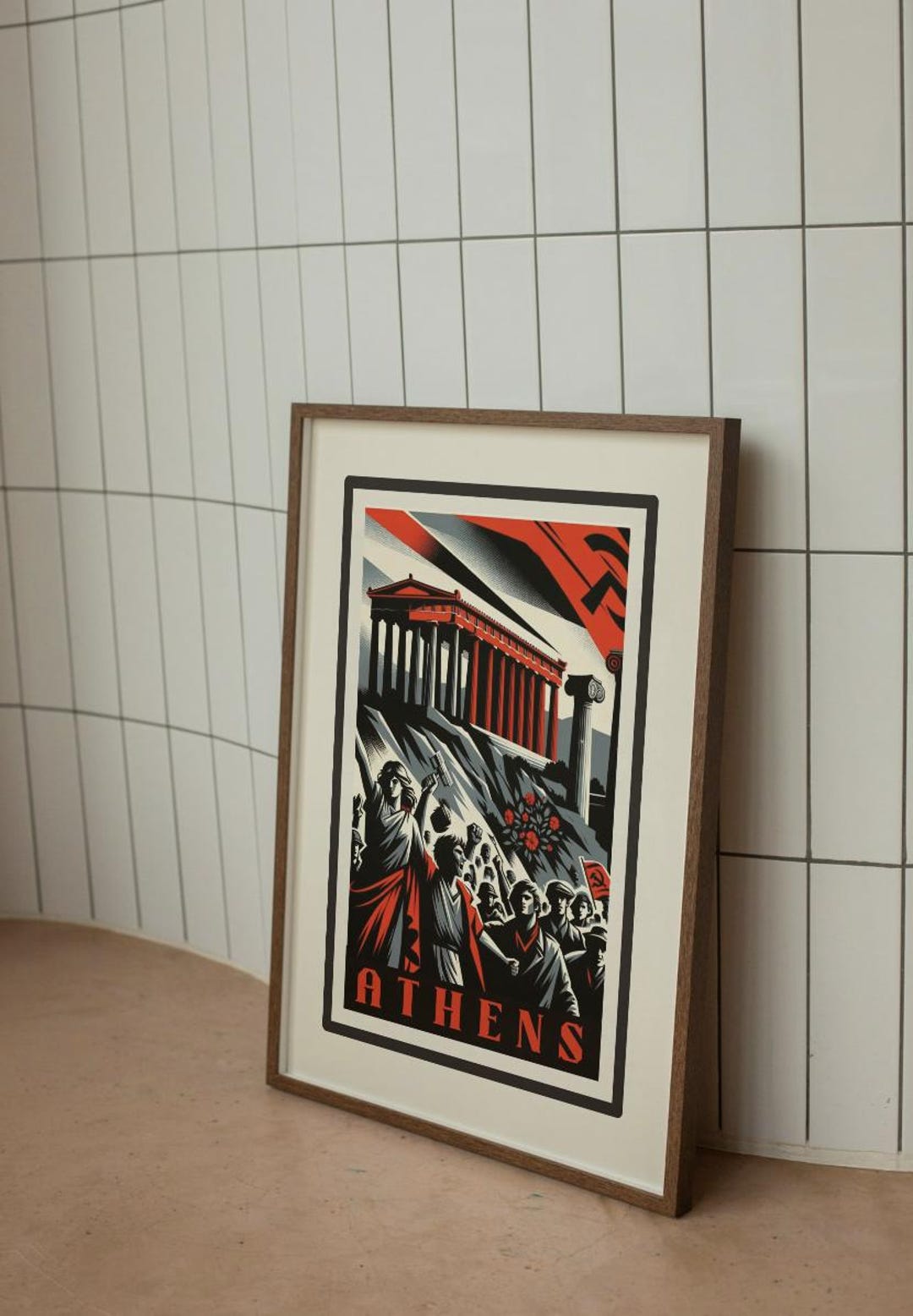 Athens Propaganda Poster, Communist Style Printable Poster, Greek ...