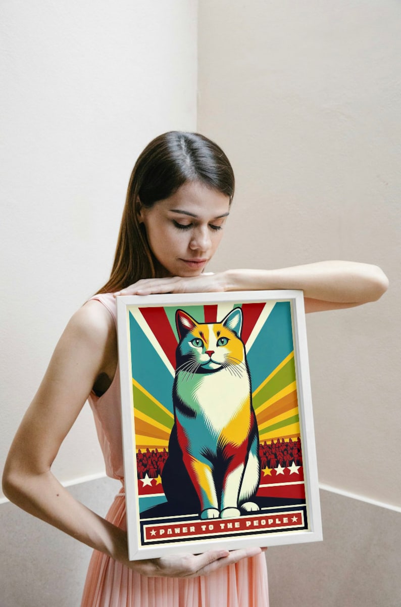 Propaganda Cat Printable Poster, Communist Cat Wall Art, Cat Lover Gift ...