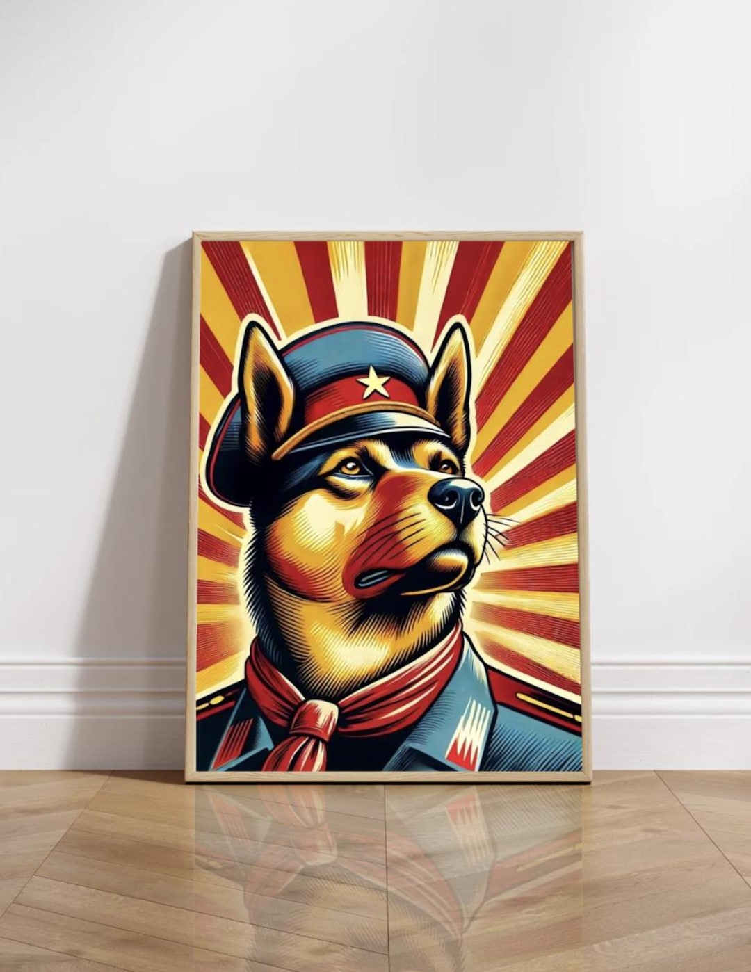 Communist Dog Printable Wall Art, Propaganda Dog Poster, Maximalist ...