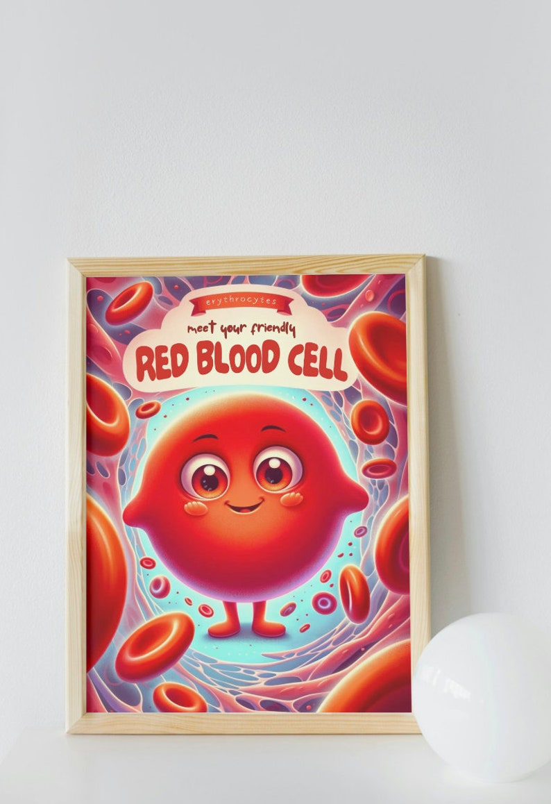 Vibrant Red Blood Cell Science Art, Microbiology Art, Microbe Art ...