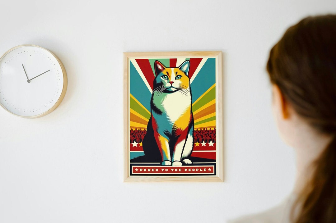 Propaganda Cat Printable Poster, Communist Cat Wall Art, Cat Lover Gift ...