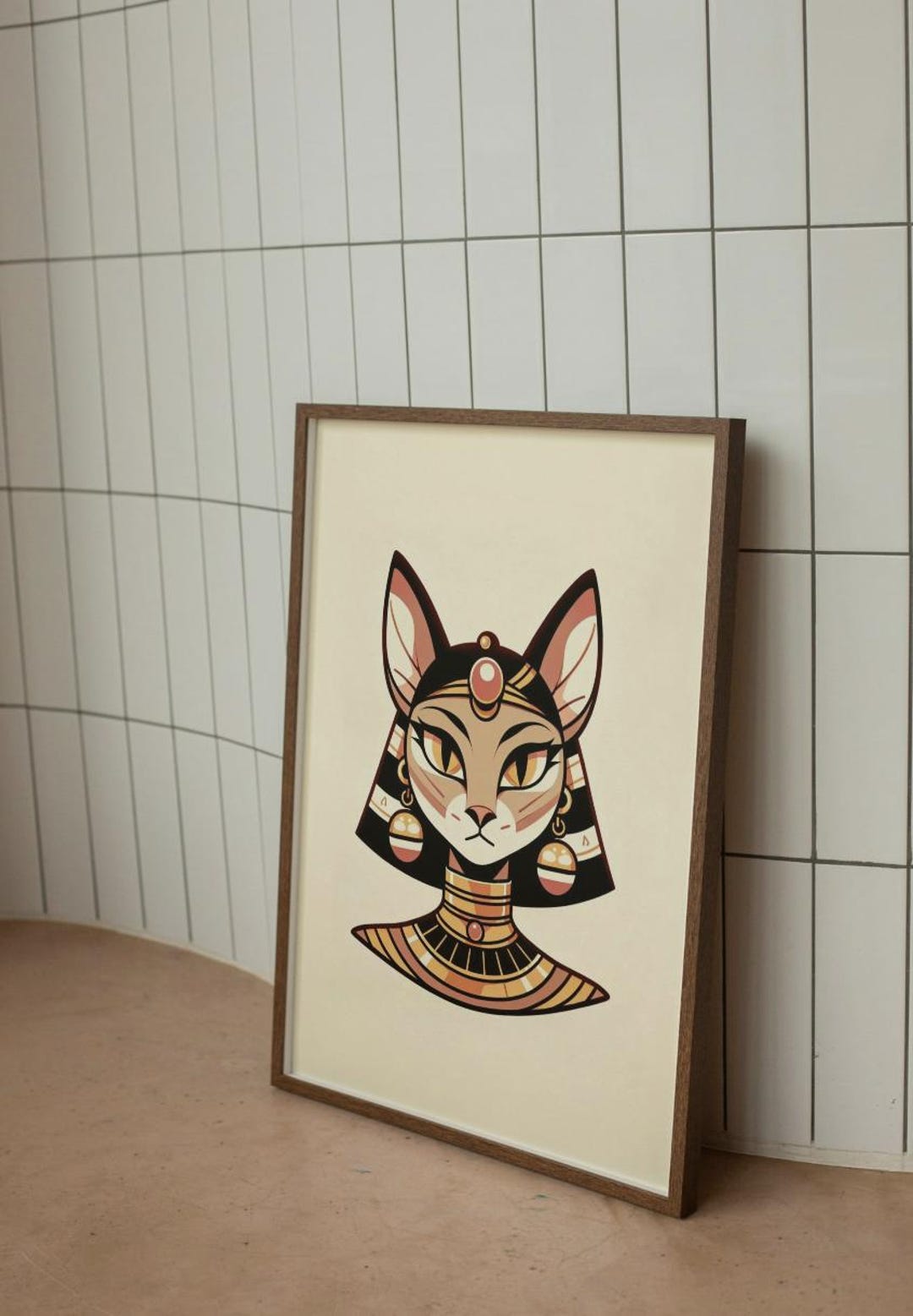 Egyptian Cat Goddess Bastet Printable Poster, Bast Cat Cartoon Print ...