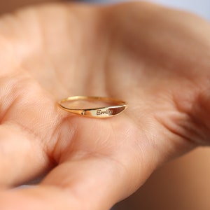 Personalised Minimalist Name Ring, Custom Delicate Name Ring, Name ...