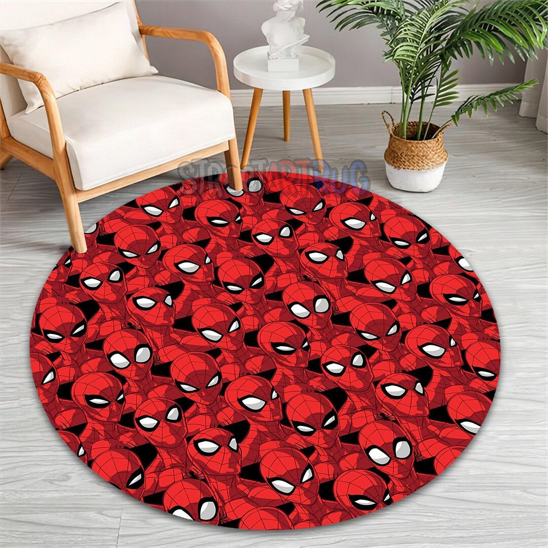 Cartoon Spiderman Rug, Superhero Character Carpet, Children Room Mat ...