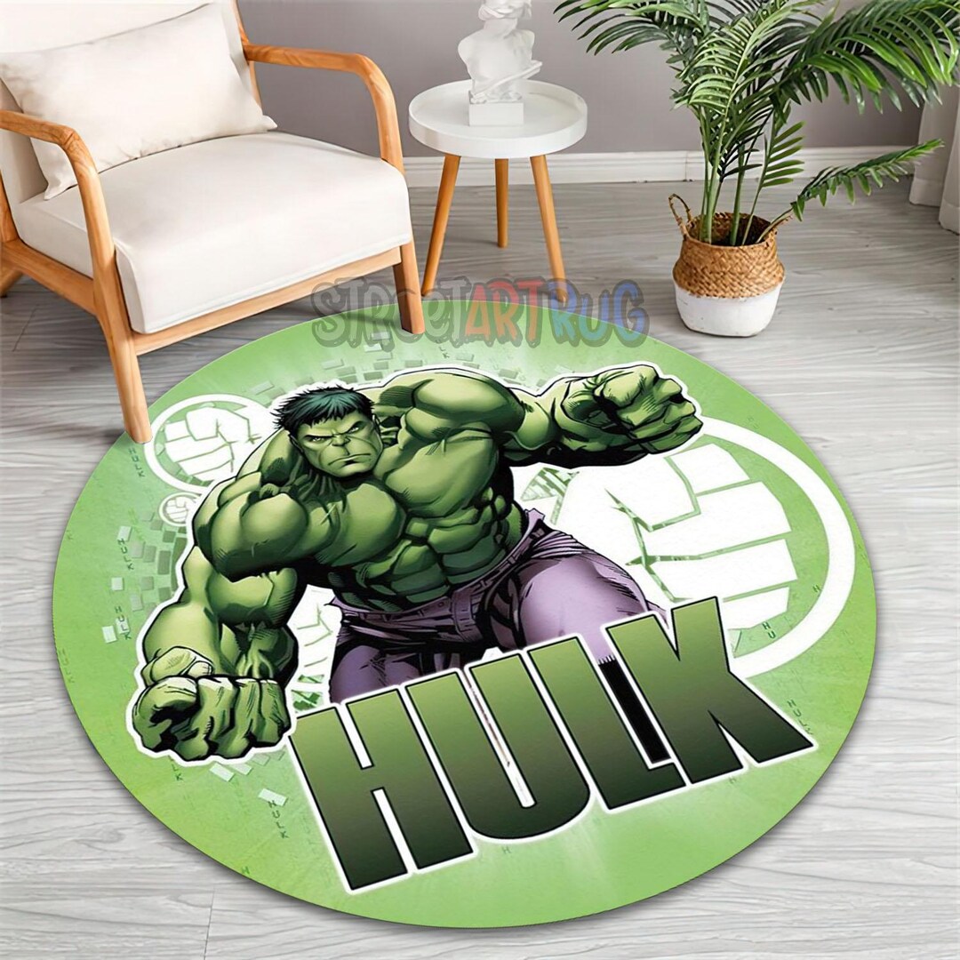 Green Hulk Rug, Marvel Room Mat, Children Room Carpet, Superhero Decor ...