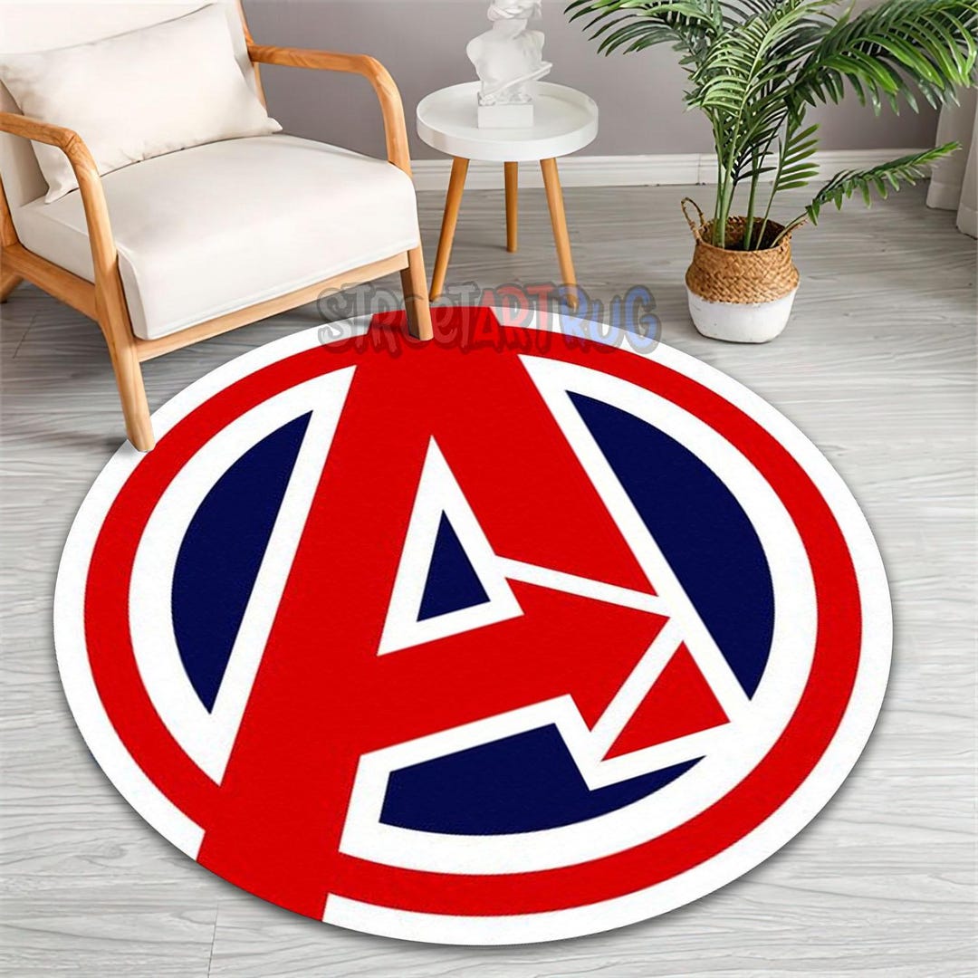 Avengers Symbol Rug, Superhero Carpet, Children Room Mat, Nursery Decor ...