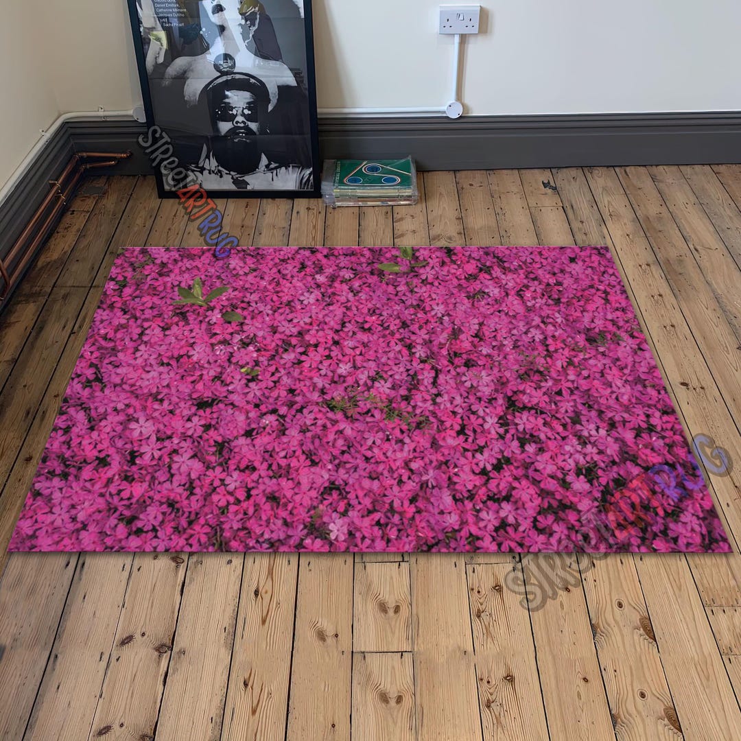 Pink Flower Rug, Living Room Carpet, Floral Mat, Bathroom Rug - Etsy
