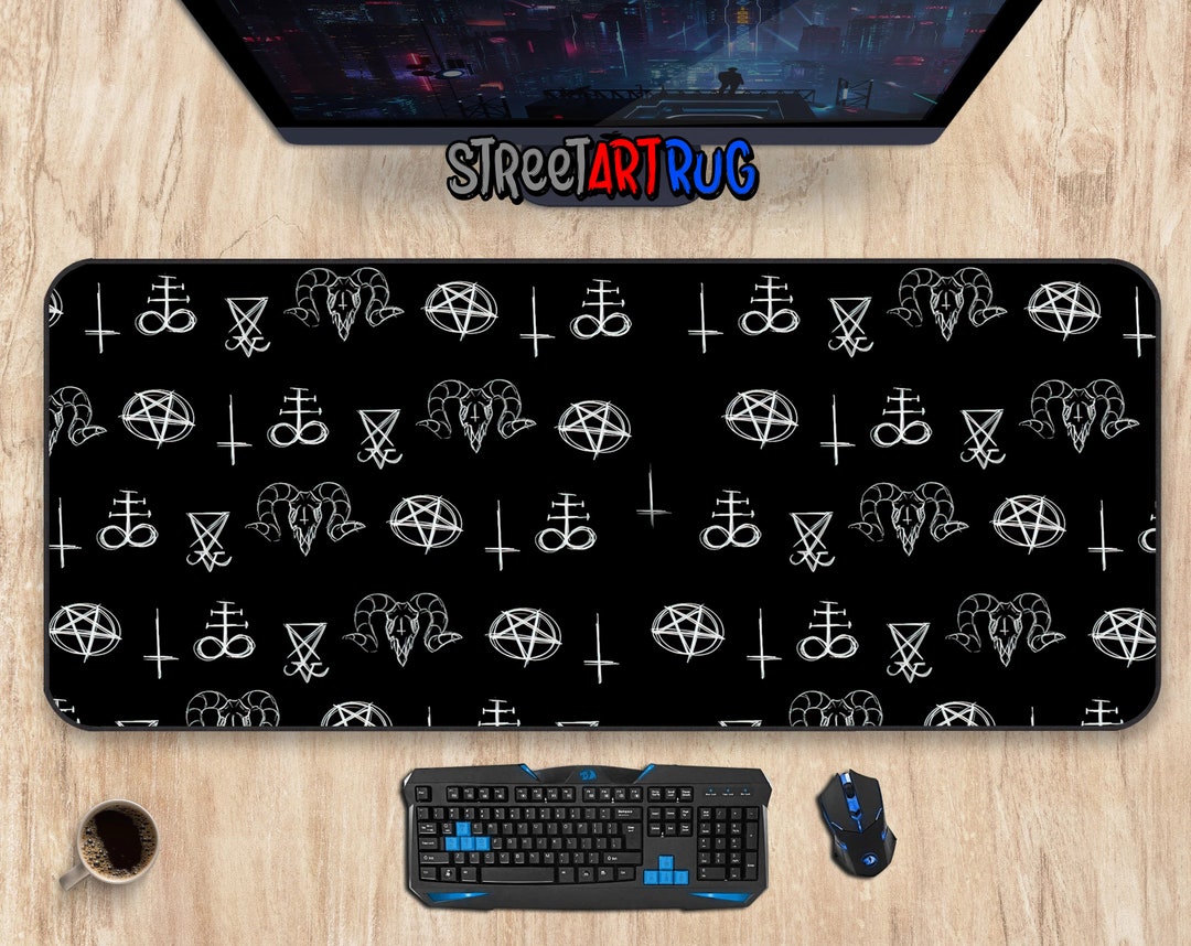 Satan Goat Desk Mat, Devil Star Mouse Mat, Gothic Mousepad, Scary Mouse ...
