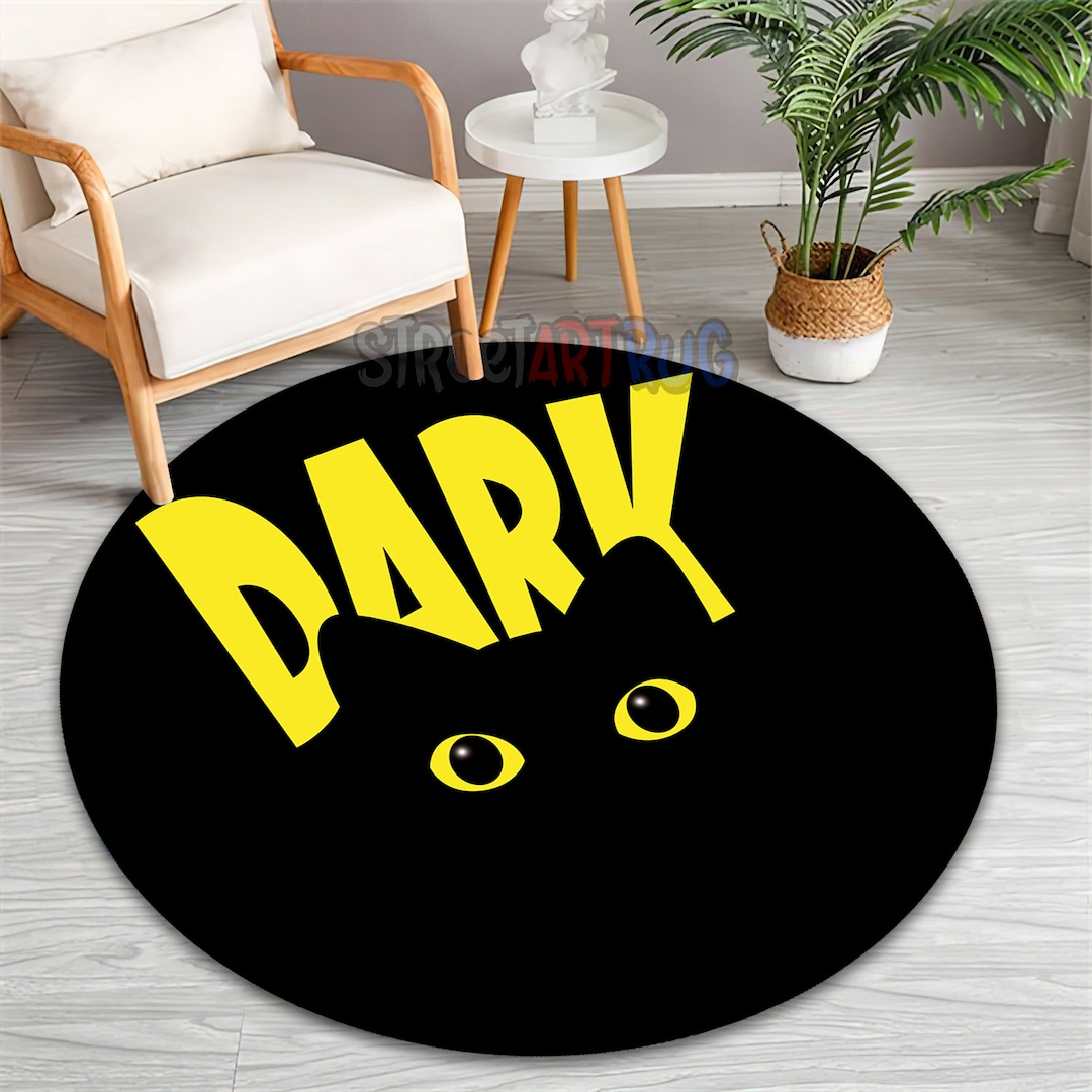 Black Cat Rug, Pet Mat, Dark Cat Horror Carpet, Halloween Carpet, Funny ...